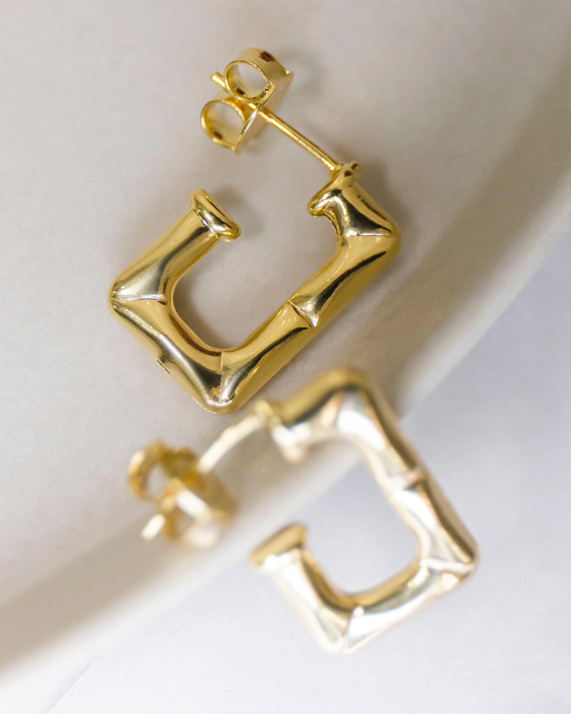 Aros hoops con diseño rectangular – Silver Line